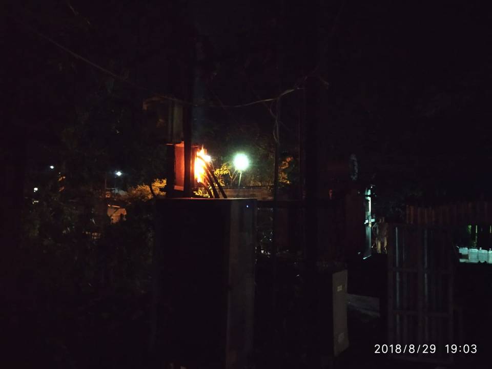 Transformer caught fire at National Highway; Entire area in dark ...