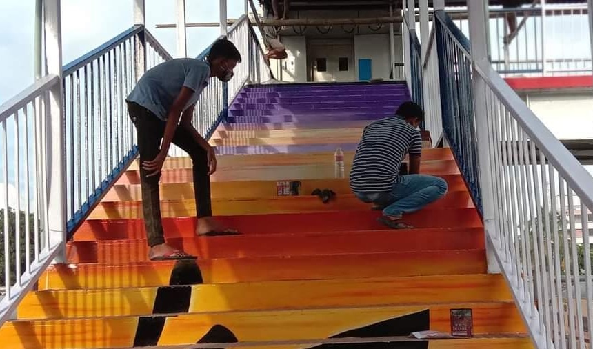 Foot over bridge at Silchar Railway Station gets face-lift with ...